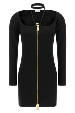 Elisabetta Franchi Mini Dress With Logo Zip