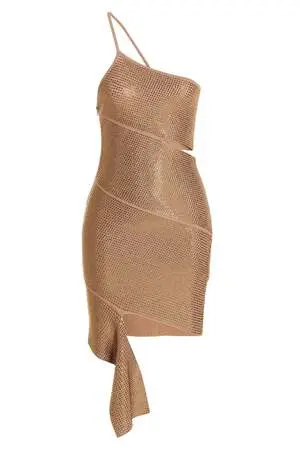 ANDREĀDAMO Mini Dress Cut-out Detail - Beige