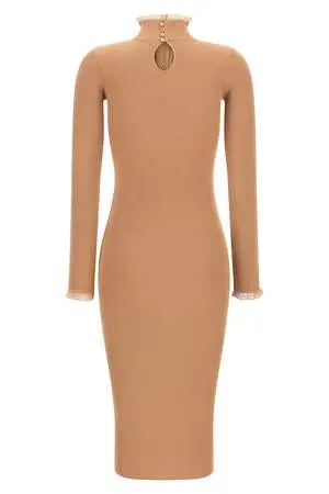 Elisabetta Franchi Ribbed Knit Midi Dress