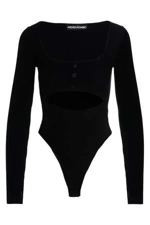 ANDREĀDAMO Cut-out' Bodysuit - Black