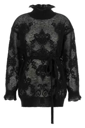 TWINSET Jacquard Knit Sweater - Black