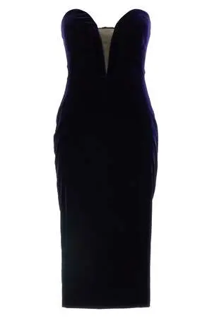 TOM FORD Dress 'stretch Velvet Strapless Cocktail Dress - Blue