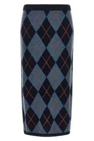 TWINSET Argyle Knit Skirt - Blue