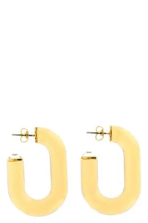 Rabanne Bo Resine Earrings With Crystal Detail - Gold