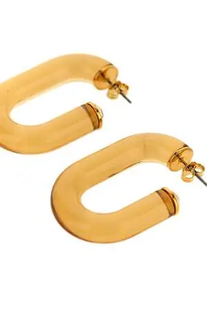 Rabanne Bo Resine Earrings With Crystal Detail