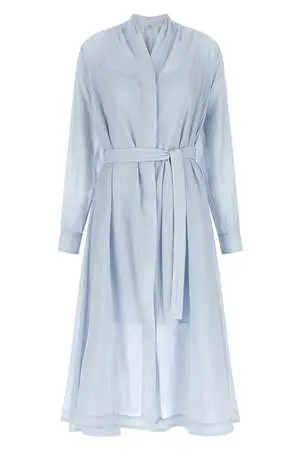 TOTEME Belted Midi Dress - Light Blue