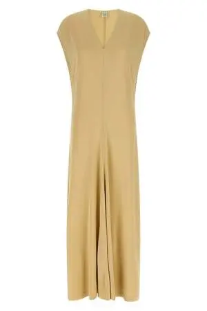 TOTEME Maxi Dress With Central Seam - Beige