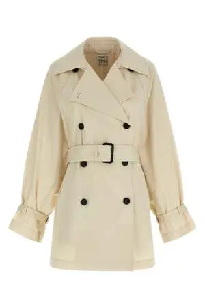 TOTEME Cotton Trench Coat With Cape Detail - Beige
