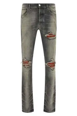 Amiri Flannel Mx1 Jeans - Gray