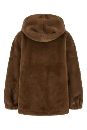 LOU ANDREA Hooded Faux Fur Jacket