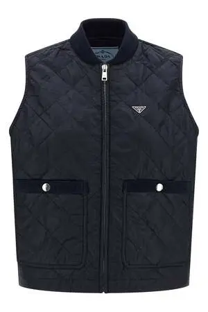Prada Quilted Re-nylon Vest - Blue