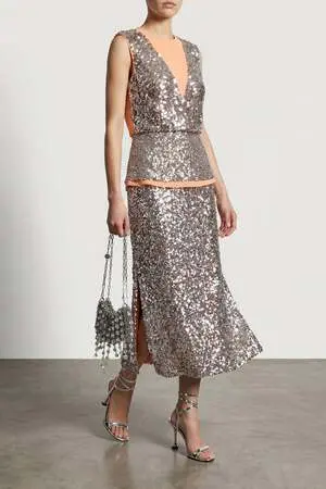 Rabanne Midi Skirt With Sequins