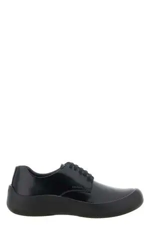 Prada Brushed Leather Derby Shoe - Black