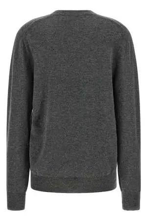 Play Comme Des Garcon Grey Mélange 'heart Patch' Sweater