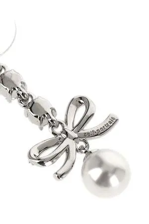 SELF-PORTRAIT Bow Crystal Charm Earrings