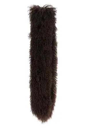 YVES SALOMON Mongolian Lamb Fur Scarf - Brown