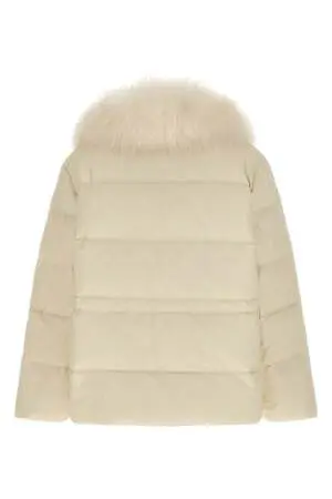 YVES SALOMON Puffer Jacket With Fur Collar