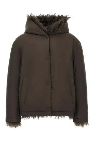 YVES SALOMON Reversible Fur Down Jacket - Brown