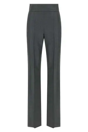 Valentino Garavani Textured Silk Wool Trousers - Gray