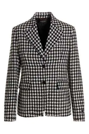 Versace Single-breasted Blazer With Logo Patch