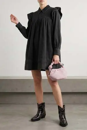 GANNI Ankle Boot With Contrast Western Embroidery