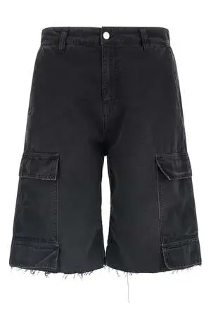 44 LABEL GROUP Cargo Shorts With Frayed Hems - Black