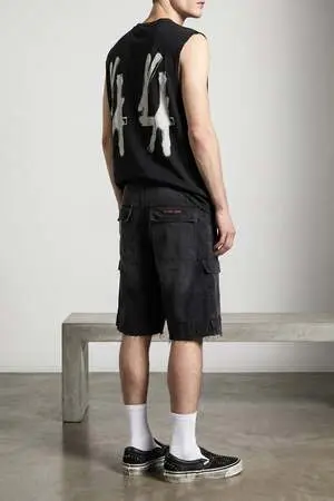 44 LABEL GROUP Cargo Shorts With Frayed Hems