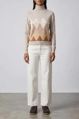 BALLANTYNE New Diamond' Turtleneck Sweater With Intarsia Motif