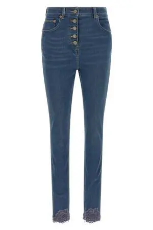 Valentino Garavani Lace Insert Jeans - Blue
