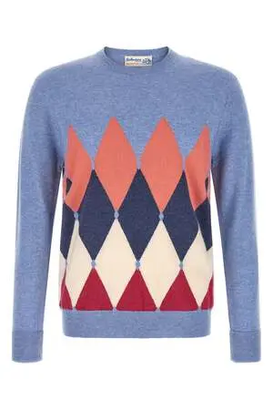 BALLANTYNE Diamond Intarsia Sweater - Light Blue