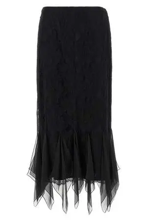 Valentino Garavani Asymmetrical Lace Skirt - Black