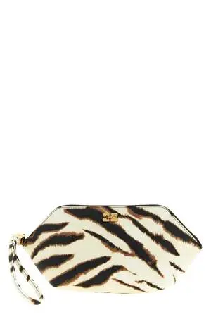 GANNI Cosmetic Bag With Gold-tone Logo Plaque