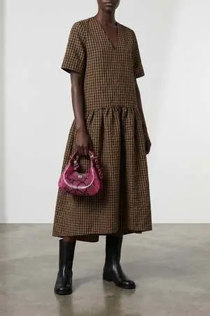 GANNI Mini Hobo Bag With Snake-effect Finish