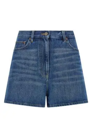 Valentino Garavani Vgold Denim Shorts - Blue
