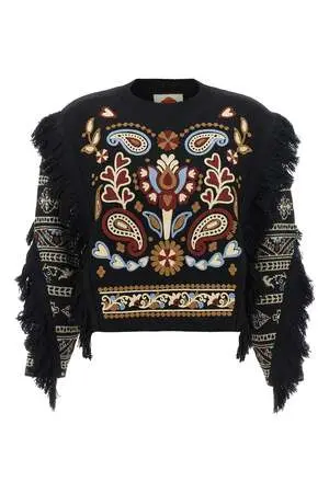 Farm Rio Cornely Embroidered Sweater