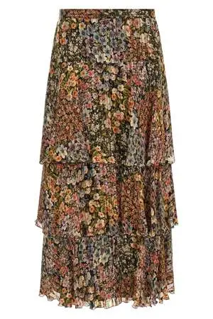 Valentino Garavani Tiered Silk Skirt