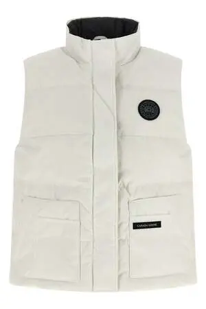 Canada Goose Vest With Black Disc Logo Detail - White