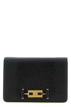 Elisabetta Franchi Reptile-effect Crossbody Bag - Black