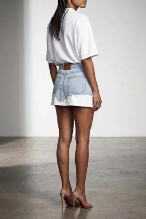 Alexander Wang Polo Dress With Deconstructed Denim Skirt
