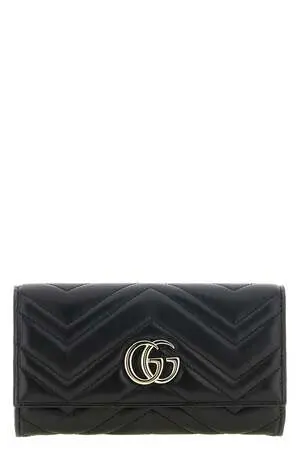 Gucci Continental 'gg Marmont' Wallet - Black