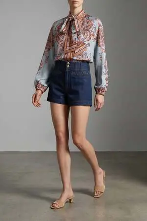 Zimmermann Aster Silk Blouse With Pussy-bow Collar