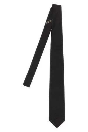 Gucci Gg' Jacquard Silk Tie - Black