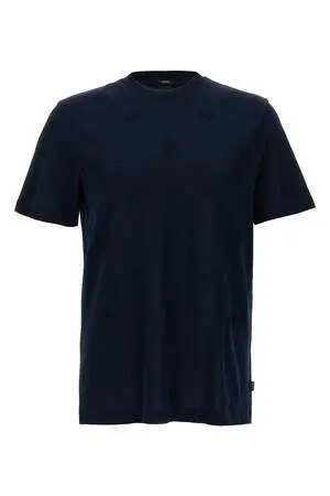 Hugo Boss T-shirt With Jacquard Monogram - Blue