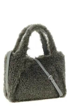 Stella McCartney Logo Faux Shearling Tote