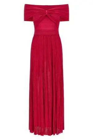 ANTONINO VALENTI Long Dress With Sculptural Knot - Fuchsia