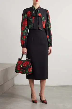 Dolce & Gabbana Rose Print Slingbacks