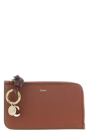 Chloé Alphabet Zipped Cardholder - Brown