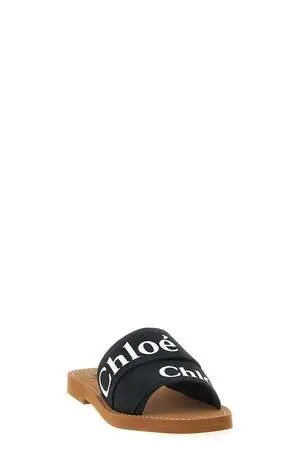 Chloé Woody Mule With Contrast Logo Detail