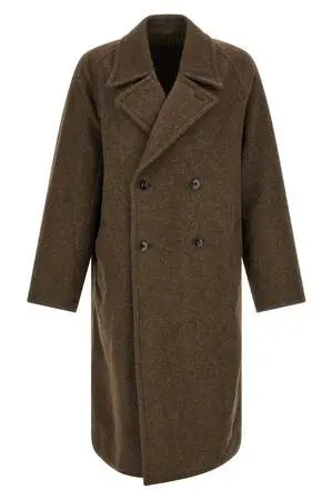 LEMAIRE Felted Alpaca Blend Double-breasted Coat - Brown
