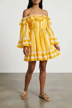 Zimmermann Striped Cotton Mini Dress
